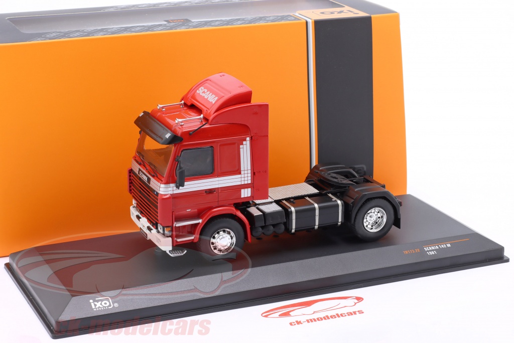 Ixo 1:43 Scania 142 M Truck year 1981 red / silver TR173.22 model car ...