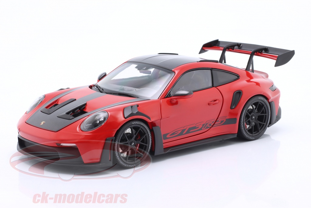 Minichamps 1:18 Porsche 911 (992) GT3 RS Weissach-Paket 2022 rot / schwarze Felgen 113062027 ...