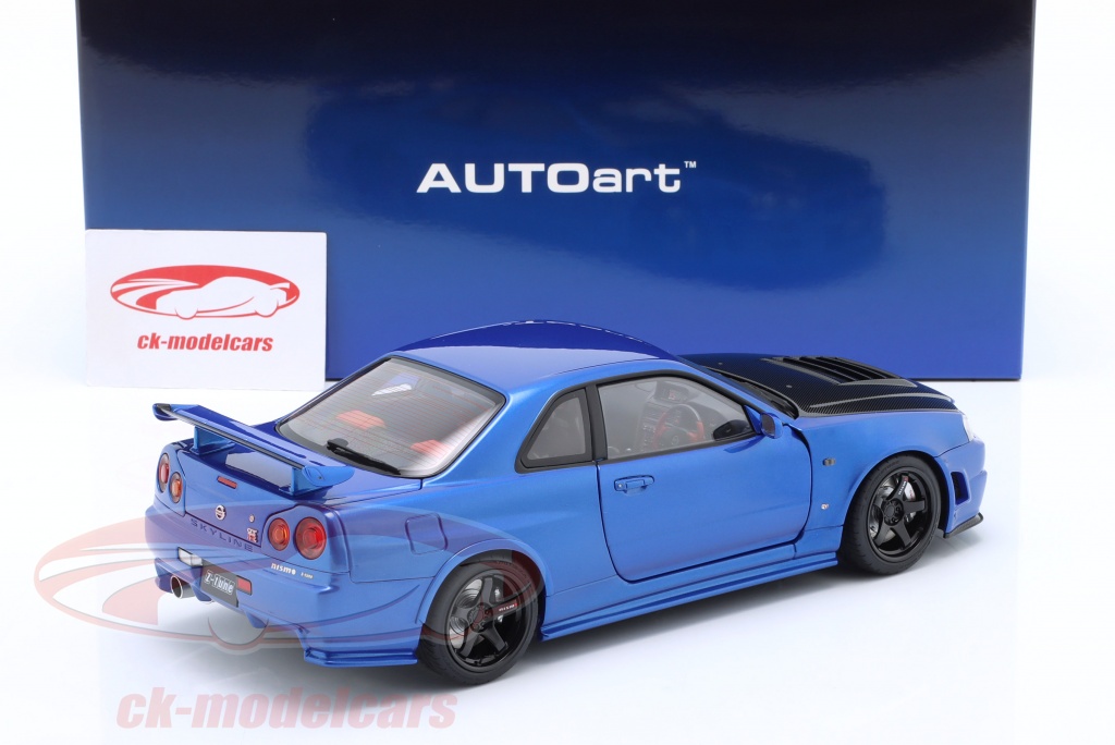AUTOart 1:18 Nissan Skyline GT-R (R34) Nismo Z-Tune 2005 blue / black 77460 model car 77460 ...