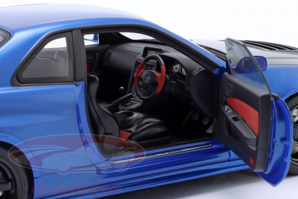 AUTOart 1:18 Nissan Skyline GT-R (R34) Nismo Z-Tune 2005 blue / black 77460 model car 77460 ...