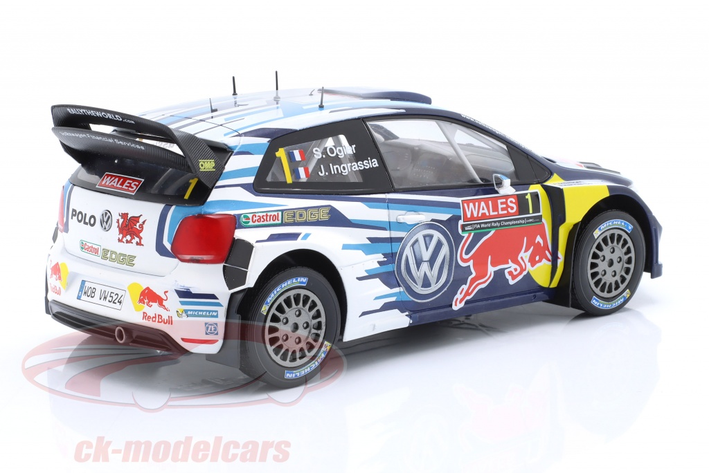 Altaya 1:18 Volkswagen VW Polo WRC #1 winner rally Wales 2015 Ogier ...