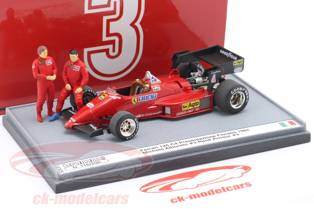 Brumm 1:43 Ferrari 126 C4 Presentation Car Fiorano formula 1 1984 Alboreto, Arnoux S2401 model ...