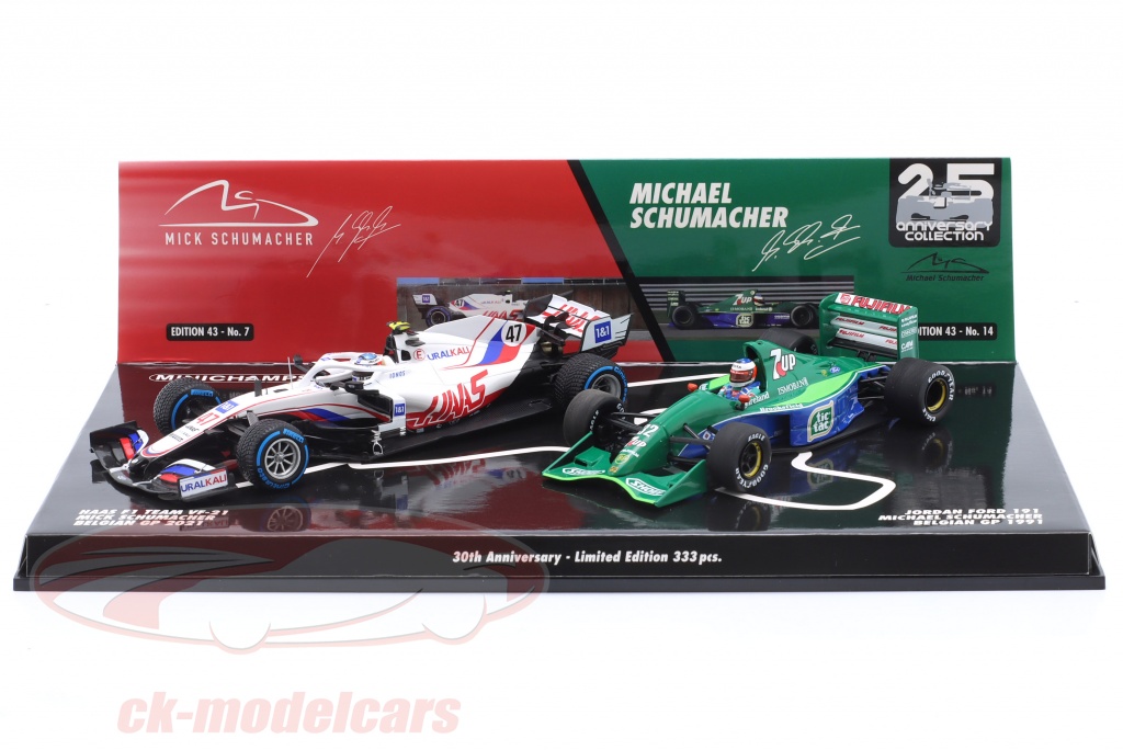 Minichamps 1:43 2-Car Set Schumacher Michael / Mick België GP formule 1 ...