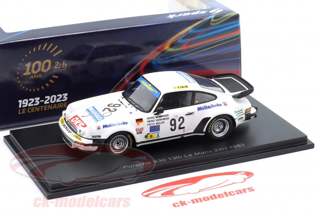 Spark 1:43 Porsche 930 Turbo #92 24h LeMans 1983 Memminger, Kuhn-Weiss ...