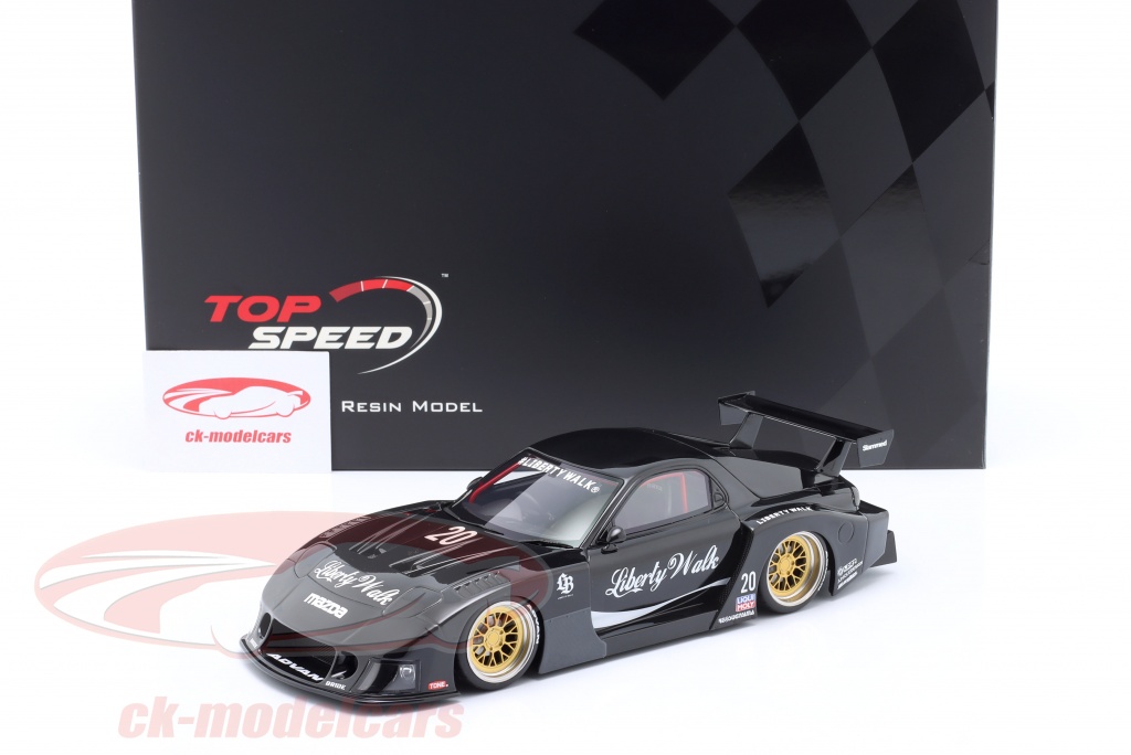 True Scale 1:18 Mazda RX-7 LB-Super Silhouette Liberty Walk 建設年 2006 黒 ...