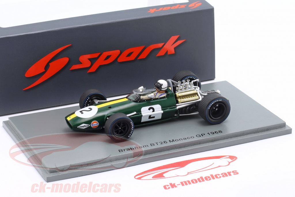 Spark 1:43 Jack Brabham Brabham BT26 #2 Monaco GP Formula 1 1968 S8310 model car S8310 9580006983107