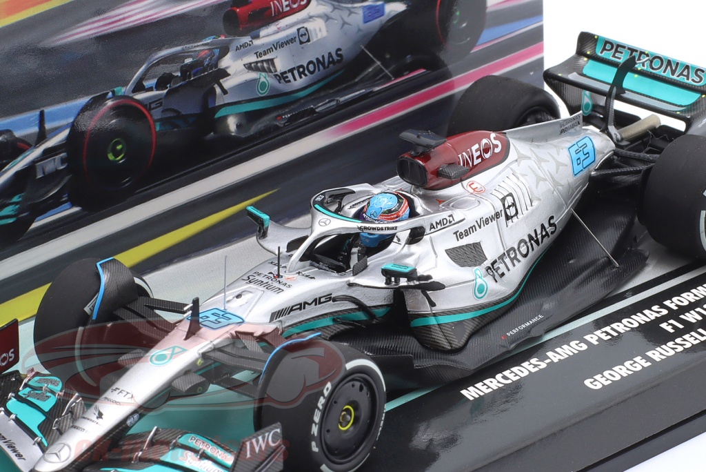 Minichamps 1:43 G. Russell Mercedes-AMG F1 W13 #63 3rd French GP ...
