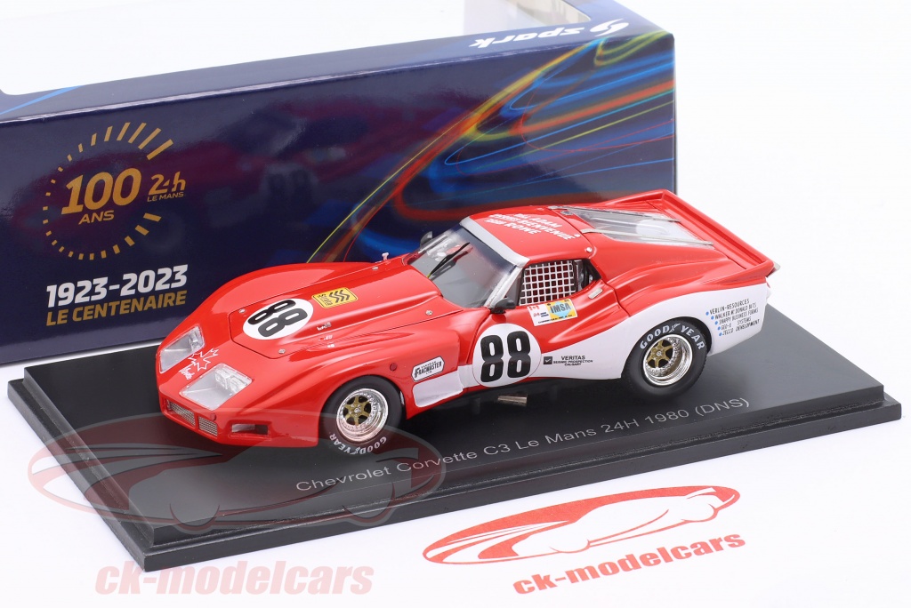 Spark 1:43 Chevrolet Corvette #88 24h LeMans 1980 Bienvenue, Adam, Rowe ...