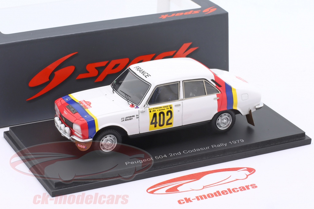 Spark 1:43 Peugeot 504 #402 2e Rallye Codasur 1979 Lefebvre, Rouget S7841 model auto S7841 ...