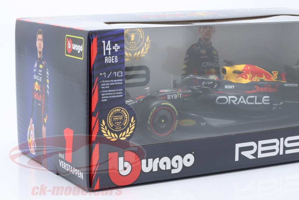 Bburago 1:18 M. Verstappen Red Bull Racing RB19 #1 Winner Abu Dhabi ...
