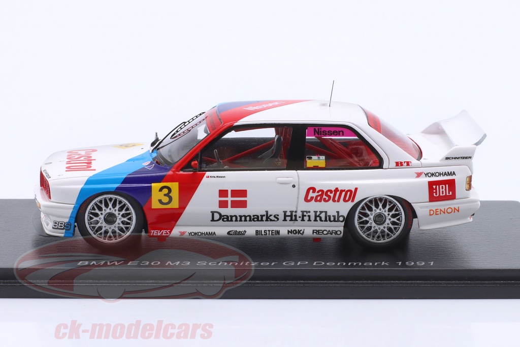 Spark 1:43 BMW M3 (E30) #3 gagnant Jyllandsringen GP 1991 K. Nissen S2821 modèle voiture S2821 ...