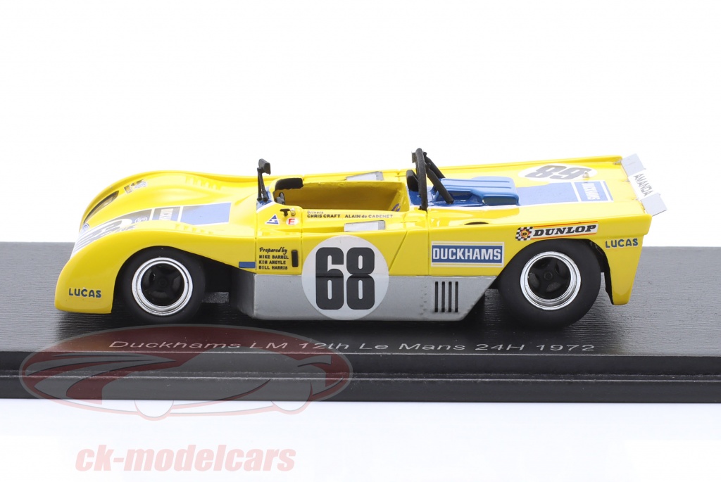 Spark 1:43 Duckhams LM #68 24h LeMans 1972 Craft, De Cadenet S9428 模型 汽车 S9428 9580006994288