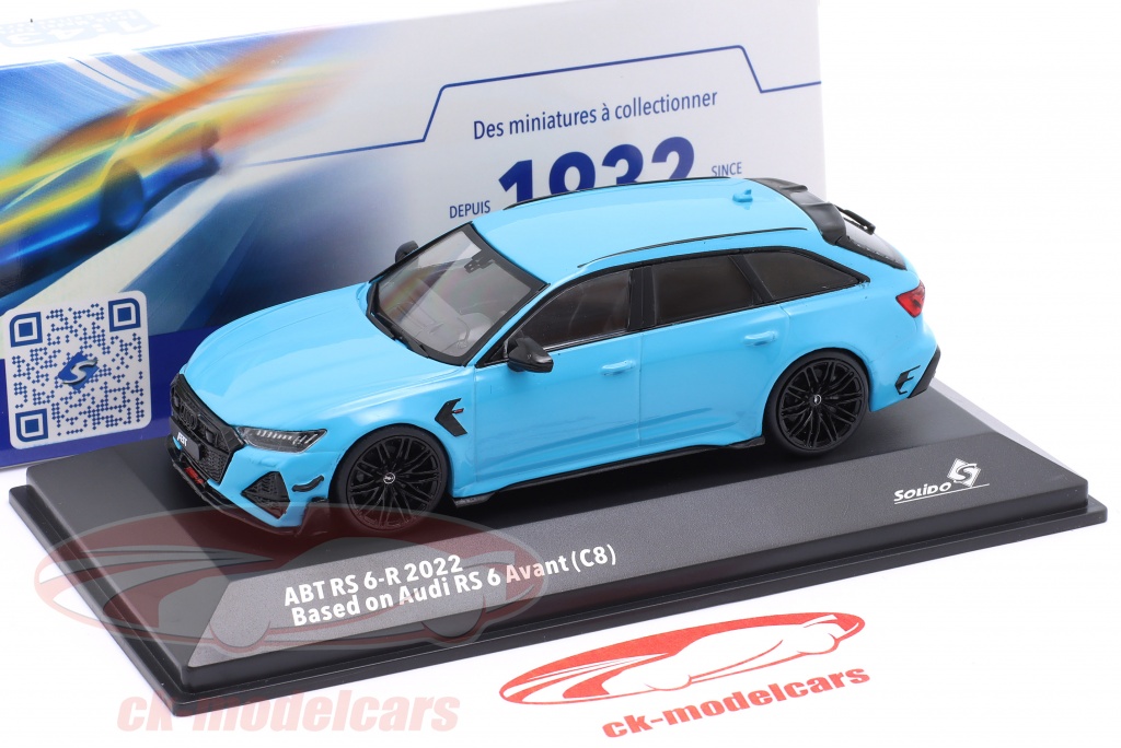 Solido 1:43 Audi RS 6-R ABT Année de construction 2022 Miami bleu ...