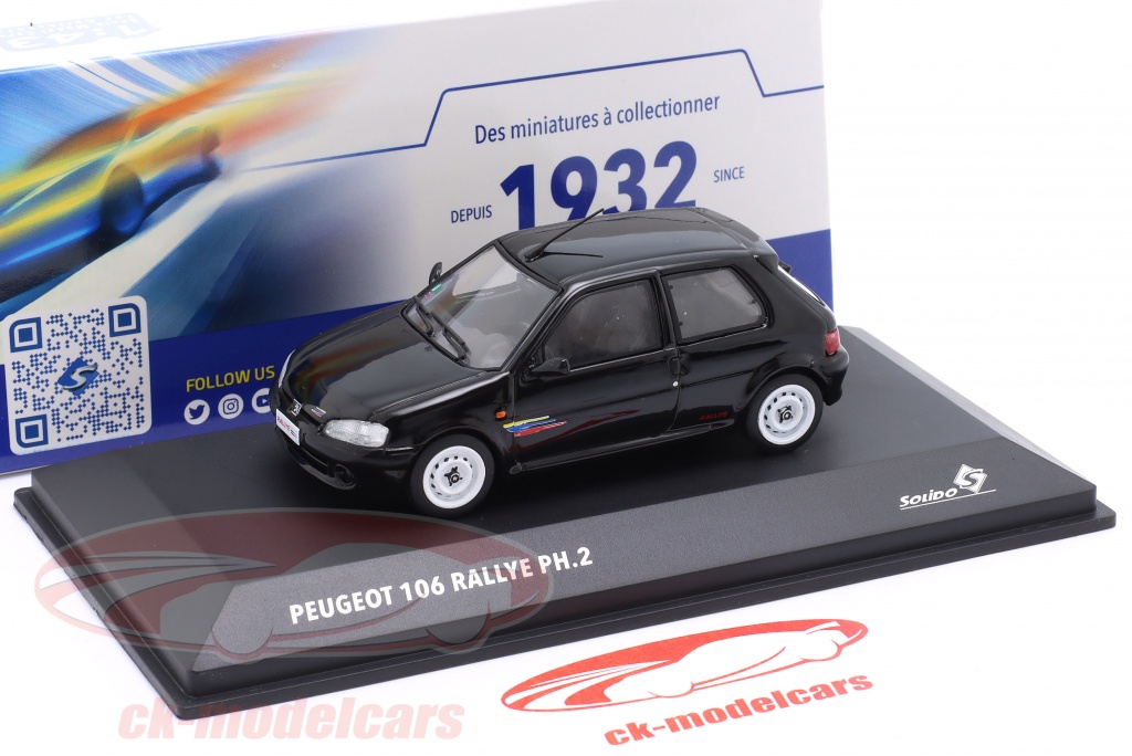 Solido 1:43 Peugeot 106 Rallye Phase 2 2001 onyx black S4312103 model ...