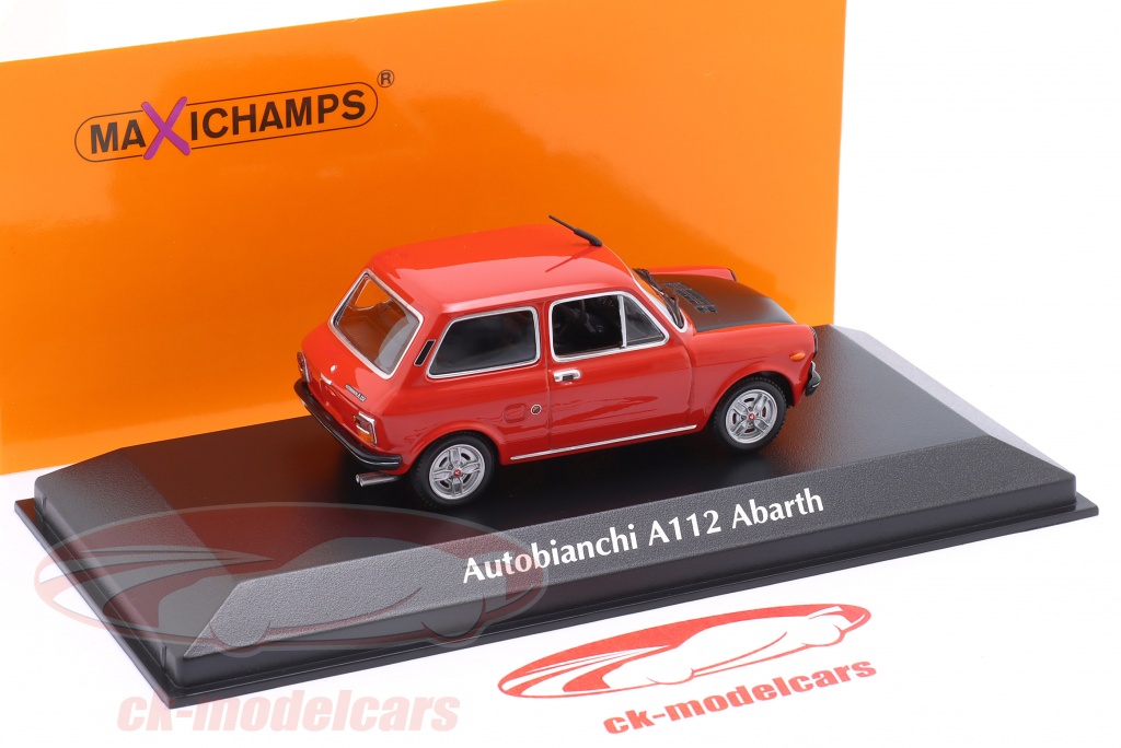 Minichamps 1:43 Autobianchi A112 Abarth Baujahr 1974 rot / schwarz ...