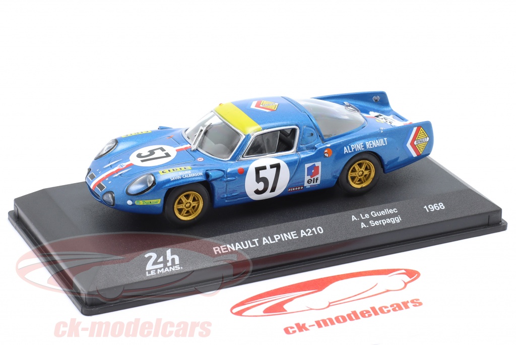 Altaya 1:43 Alpine A210 #57 9th 24h LeMans 1968 Le Guellec, Serpaggi CK89798*2 model car CK89798 ...