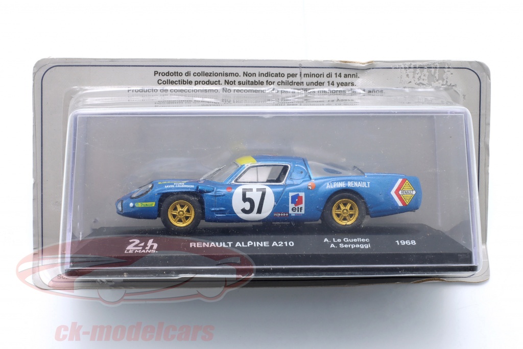 Altaya 1:43 Alpine A210 #57 9th 24h LeMans 1968 Le Guellec, Serpaggi CK89798*2 model car CK89798 ...