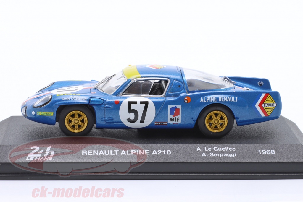 Altaya 1:43 Alpine A210 #57 9th 24h LeMans 1968 Le Guellec, Serpaggi CK89798*2 model car CK89798 ...