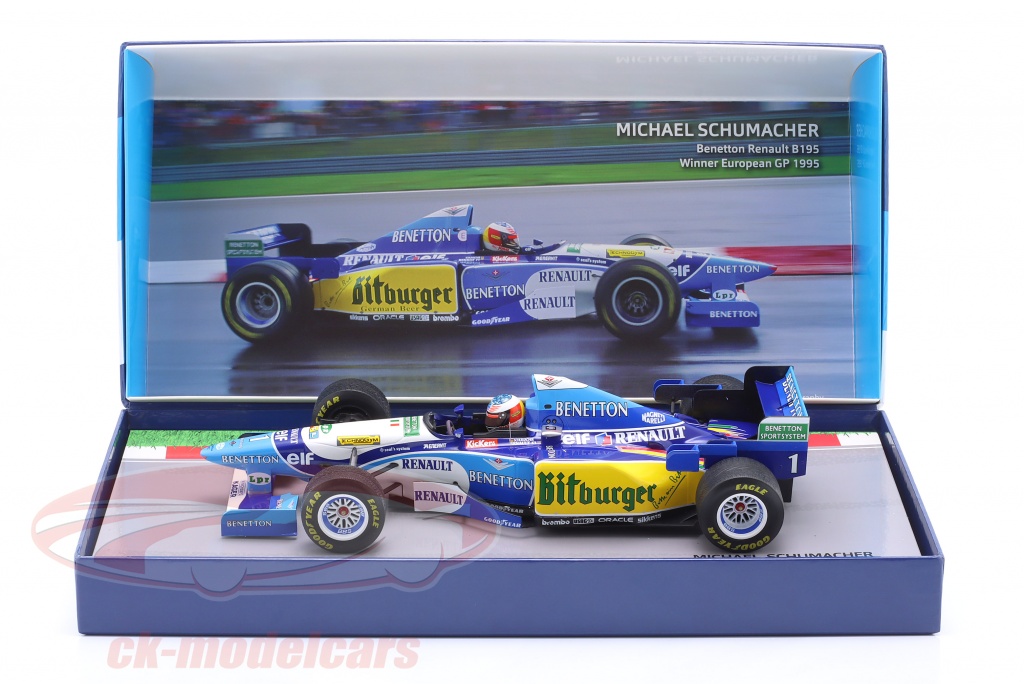Minichamps 1:18 M. Schumacher Benetton B195 #1 Winner Europe GP Formula 1 World Champion 1995 ...