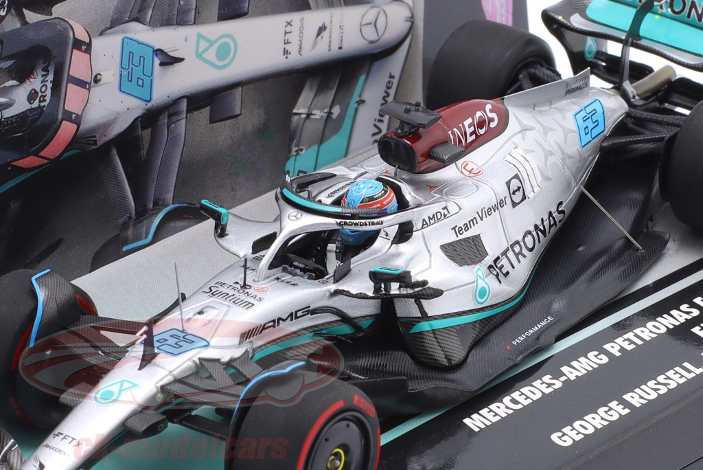 Minichamps 1:43 G. Russell Mercedes-AMG F1 W13 #63 1st Pole Hungary GP ...