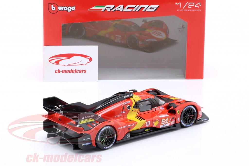 Bburago 1:24 Ferrari 499P #51 gagnant 24h LeMans 2023 Pier Guidi, Calado, Giovinazzi 18-26309 ...