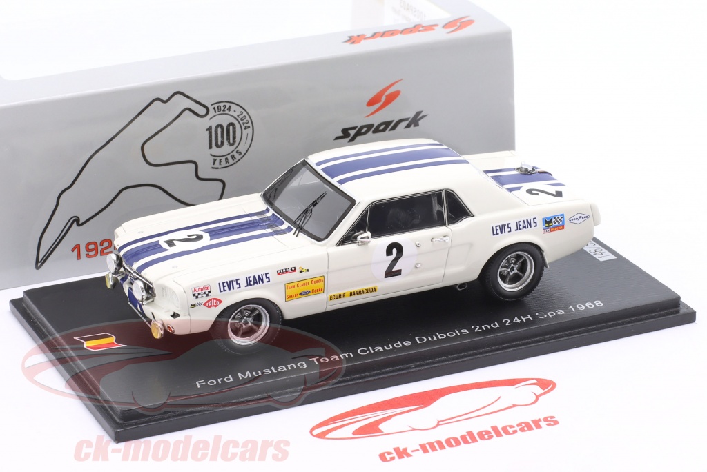 Spark 1:43 Ford Mustang #2 2nd 24h Spa 1968 Elde, Duprez 100SPA03 ...