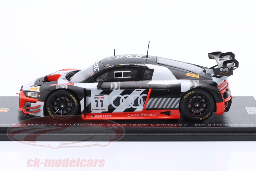 Spark 1:43 Audi R8 LMS GT3 Evo II #11 8ème 24h Spa 2023 Audi Sport Team Comtoyou SB705 modèle ...