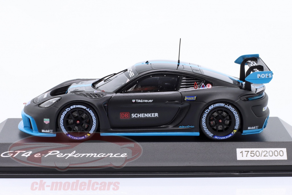 Spark 1:43 Porsche 718 Cayman GT4 e-Performance 2022 black / blue ...
