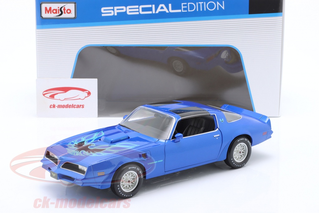 Maisto 1:18 Pontiac Firebird Trans Am year 1978 blue 31464BL model car ...