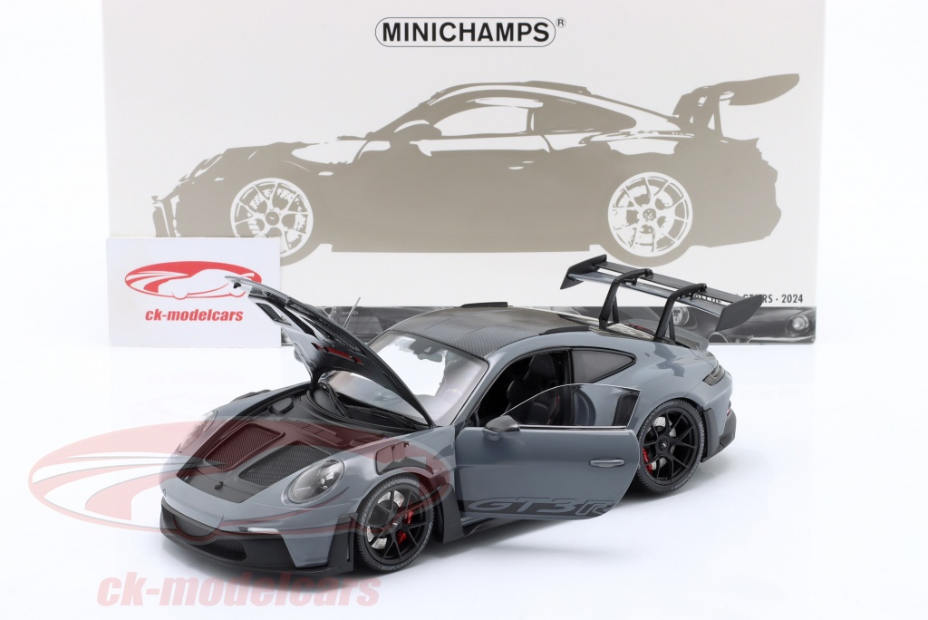 Minichamps 1:18 Porsche 911 (992) GT3 RS Paquete Weissach 2024 Gris / negro llantas 110062024 ...