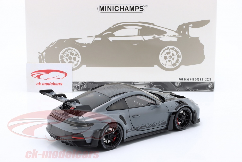 Minichamps 1:18 Porsche 911 (992) GT3 RS Paquete Weissach 2024 Gris / negro llantas 110062024 ...