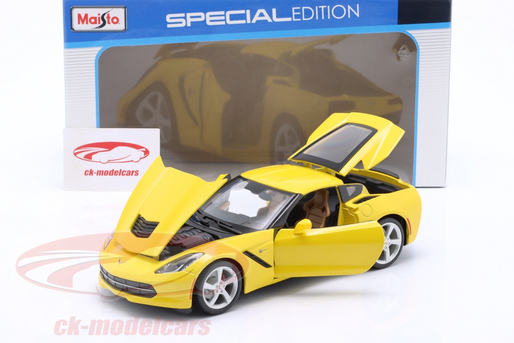 Maisto 1:18 Chevrolet Corvette Stingray Year 2014 yellow 31182 model ...