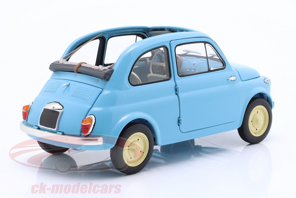 Kyosho 1:18 Fiat 500 D Cabriolet Open Top year 1960 blue 08966LB model ...