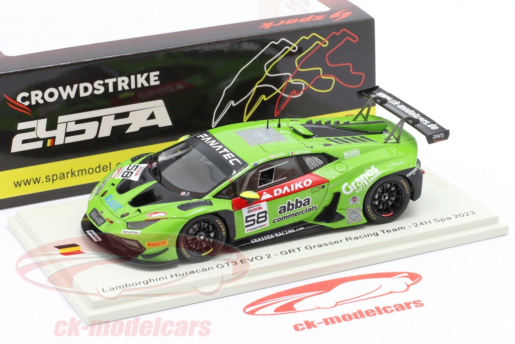Spark 1:43 Lamborghini Huracan GT3 Evo2 #58 24h Spa 2023 Grasser Racing ...