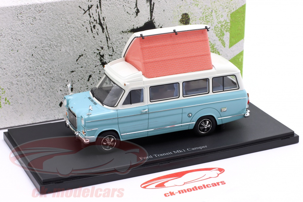AutoCult 1:43 Ford Transit MK1 Camper year 1973 light blue 09020 model ...