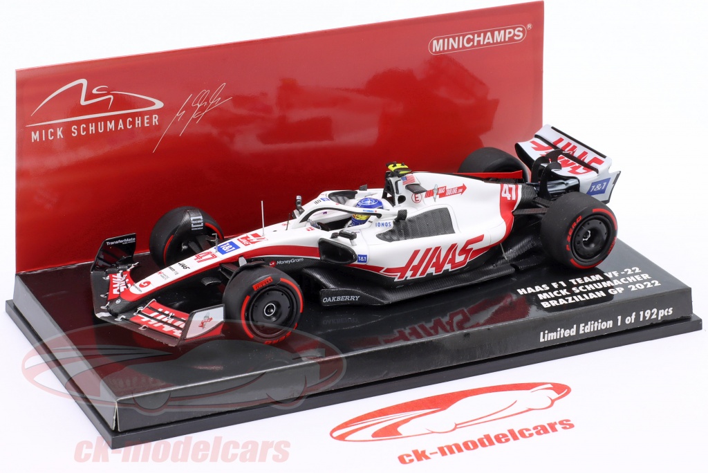 Minichamps 1:43 Mick Schumacher Haas VF-22 #47 Brazilian GP Formula 1 ...
