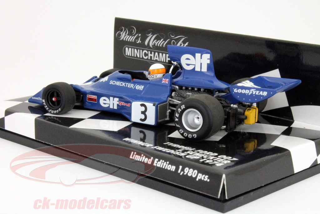 Minichamps 1:43 Jody Scheckter Tyrell Ford 007/01 #3 Formula 1 1974 ...