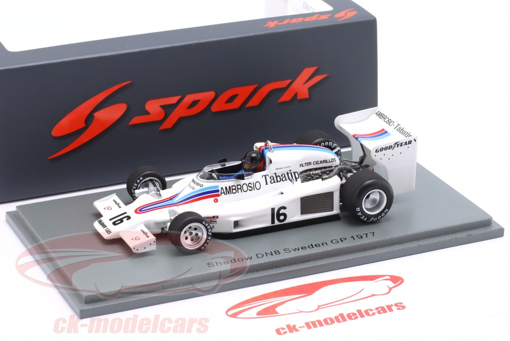 Spark 1:43 Jackie Oliver Shadow DN8 #16 9th Schweden GP Formel 1 1977 ...