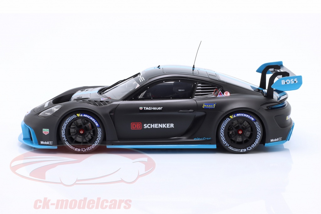 Spark 1:18 Porsche 718 Cayman GT4 e-Performance 2022 black / blue ...