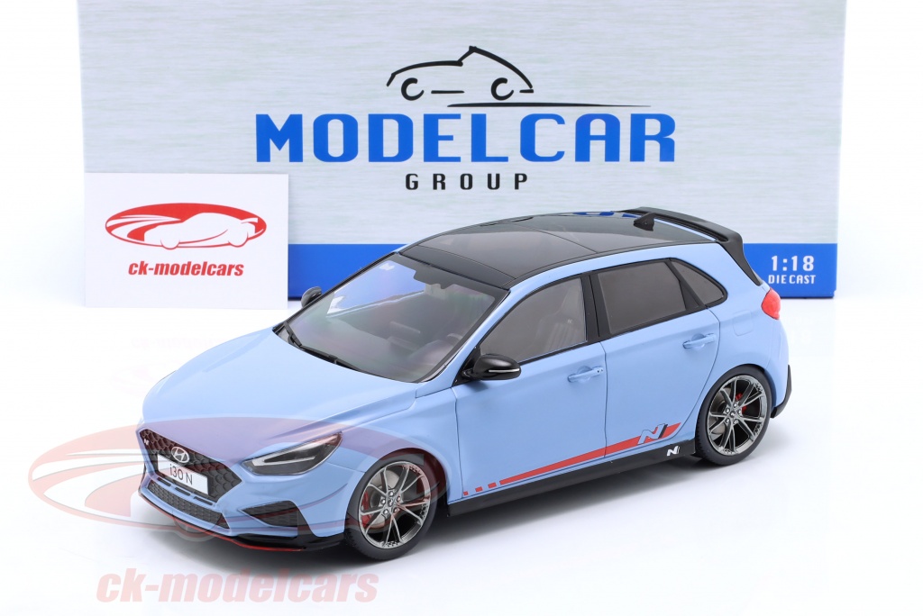 ModelCarGroup 1:18 Hyundai i30 N Year 2021 light blue ModelCar Group ...