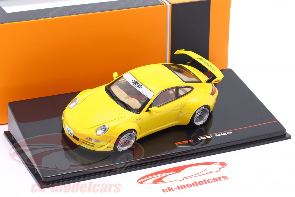 Ixo 1:43 Porsche 911 (997) RWB Rauh-Welt Notting Hill yellow MOC339.22 ...