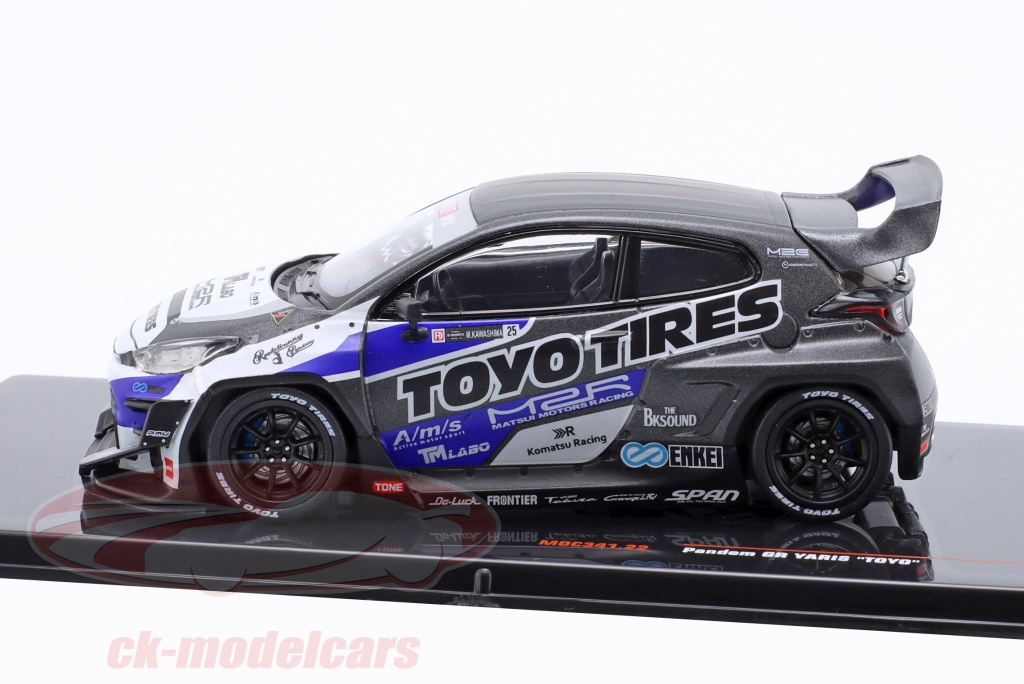 Ixo 1:43 Toyota Pandem GR Yaris RHD Toyo Tires dull grey / white / blue ...