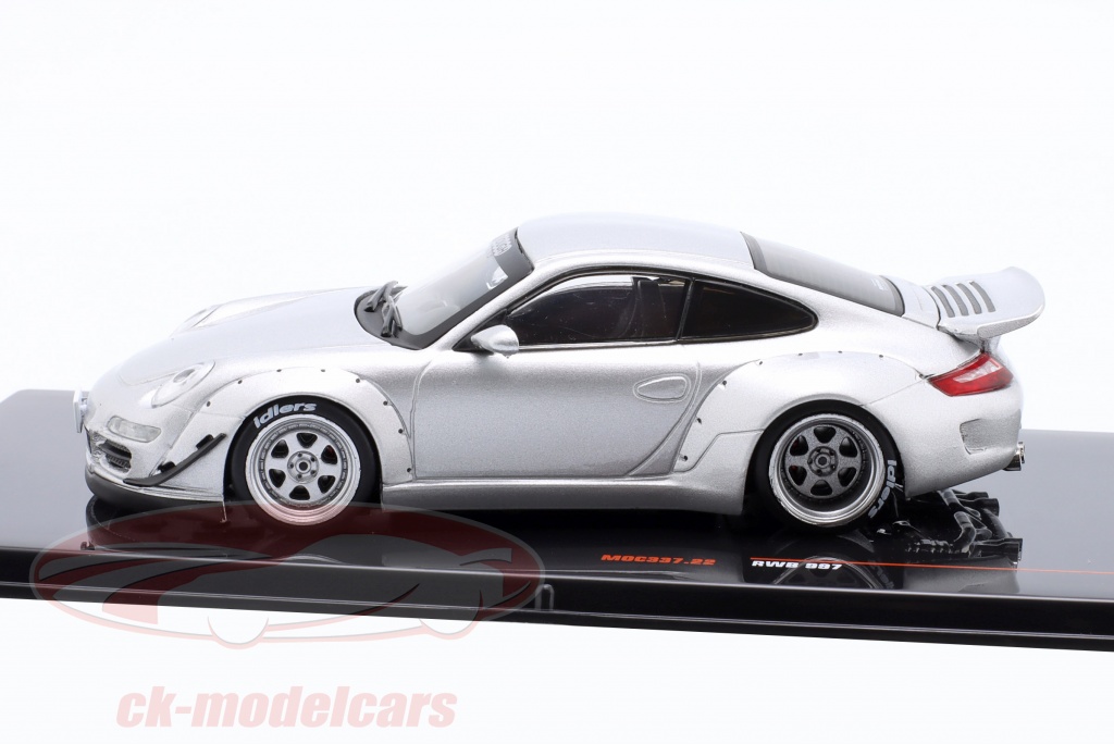 Ixo 1:43 Porsche 911 (997) RWB Rauh-Welt silber MOC337.22 Modellauto ...