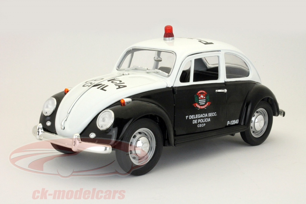 Greenlight 1:18 Volkswagen VW Fusca Zivilpolizei Brasilien 1967 schwarz ...