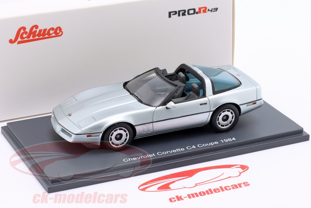 Schuco 1:43 Chevrolet Corvette C4 Coupe Open Top year 1984 silver ...