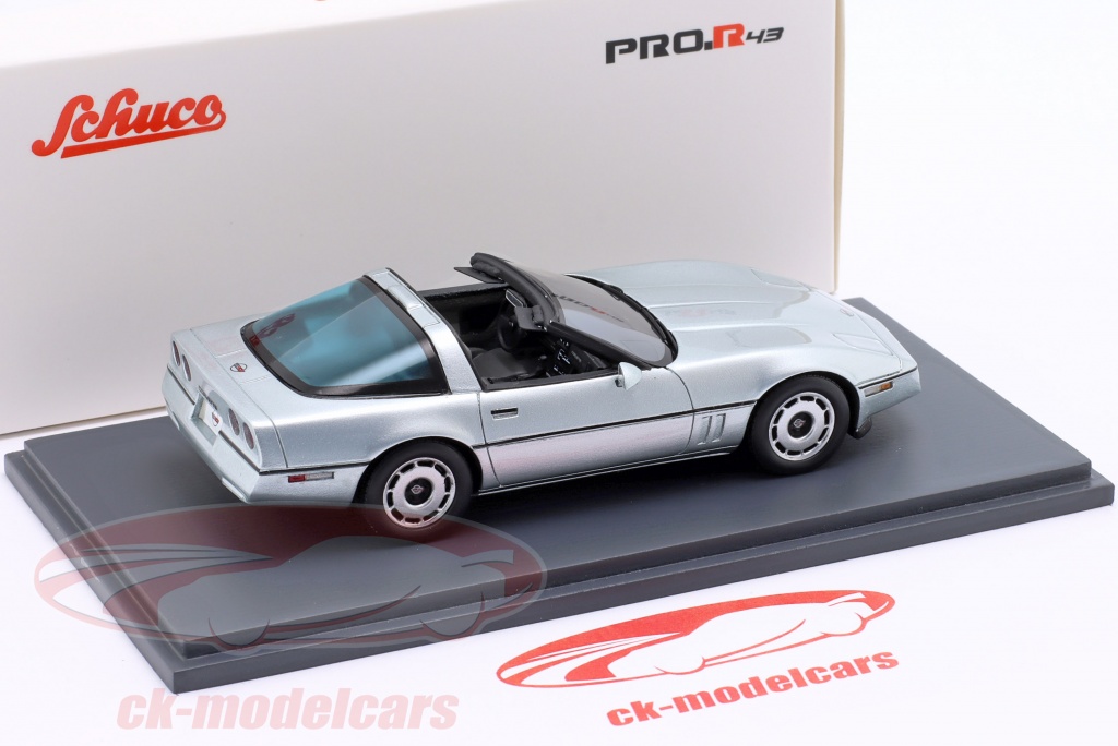 Schuco 1:43 Chevrolet Corvette C4 Coupe Open Top year 1984 silver ...