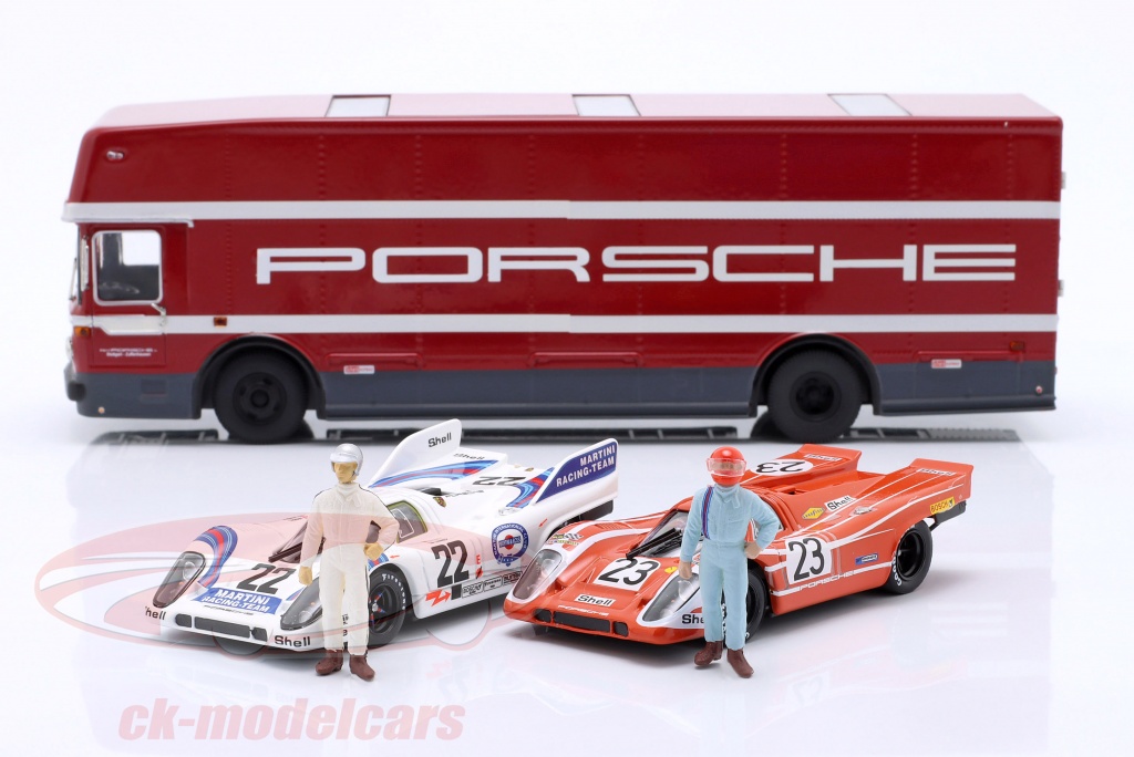 Brumm 1:43 Set: 24h LeMans ganador 1970-71 Porsche 917 & transportador de carreras S2403 modelo ...