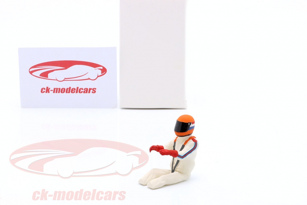 figurenmanufaktur 1:18 Seated Racing driver figure 1978 with orange ...