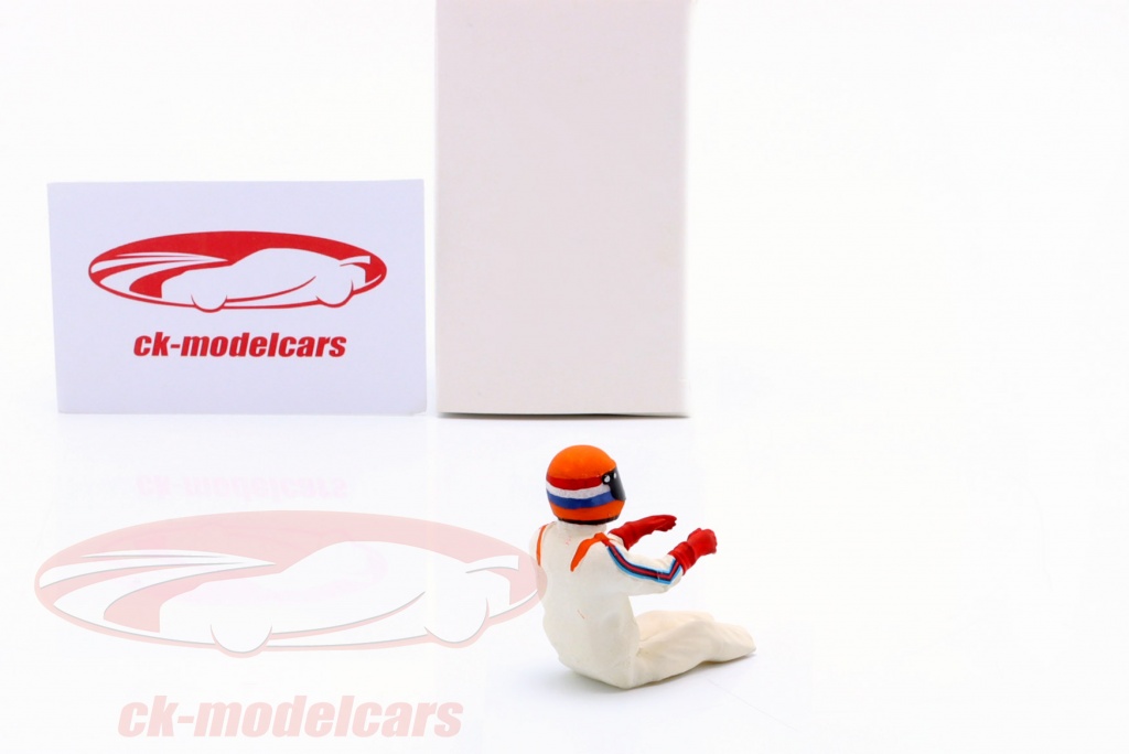 figurenmanufaktur 1:18 Seated Racing driver figure 1978 with orange ...