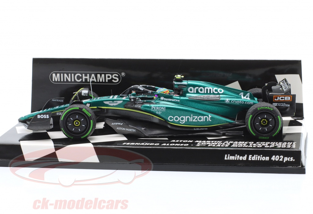 Minichamps 1:43 F. Alonso Aston Martin AMR23 #14 2nd Monaco GP Formula ...